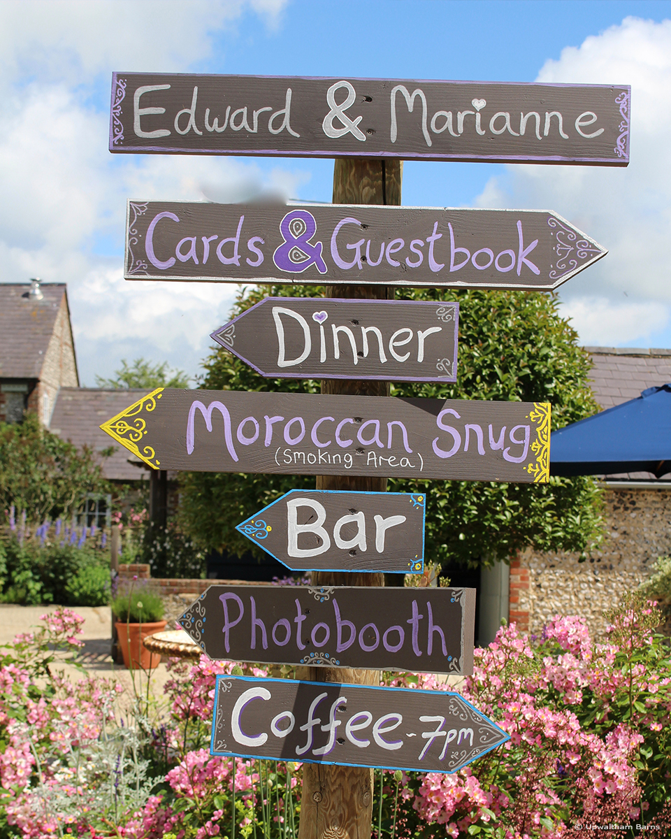 Wedding Signage Ideas – Upwaltham Barns
