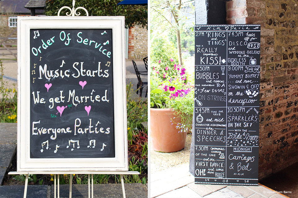Wedding Signage Ideas – Upwaltham Barns