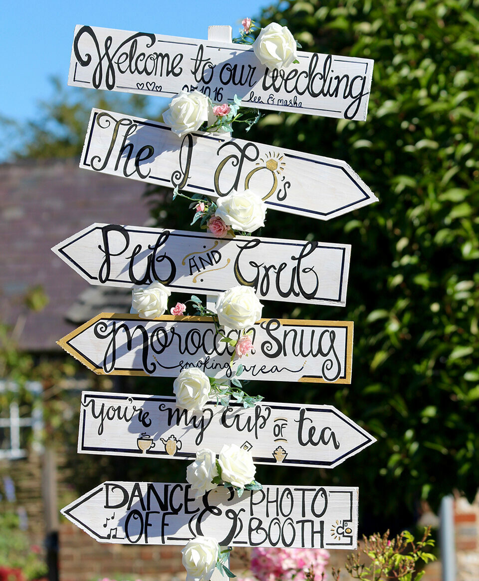 Wedding Signage Ideas – Upwaltham Barns